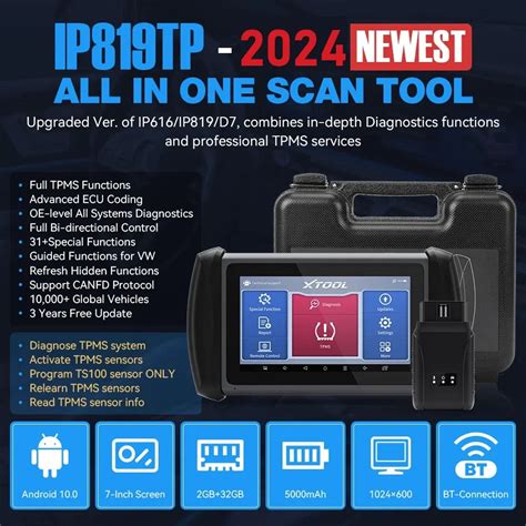 Xtool Ip819tp Car Diagnostic Scan Tool Key Coding Tpms Tool — Discount Tools Nz
