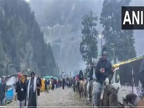 J K Amarnath Yatra Resumes From Baltal Base Camp As Weather Improves