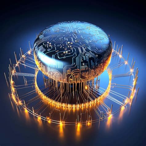 Premium Ai Image Glowing Circuit Board Complex Cyborg Brain Design