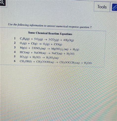 Solved Use The Following Information To Answer