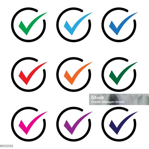 Tick Icon Vector Symbol Checkmark Isolated On White Background Checked