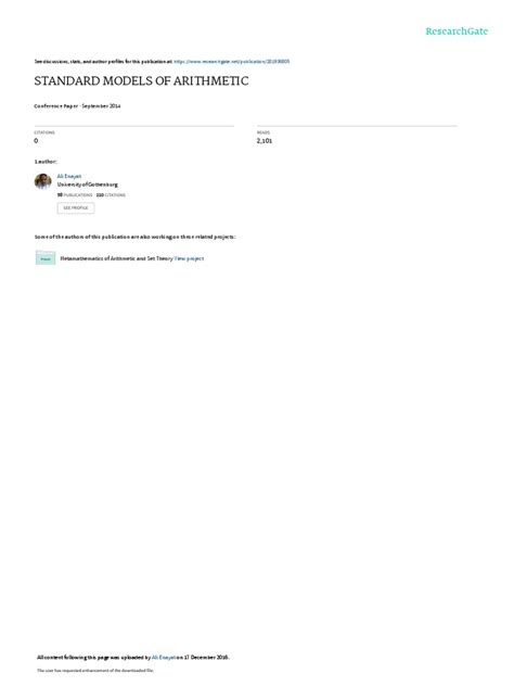 Standard Models Of Arithmetic Pdf Theorem Natural Number