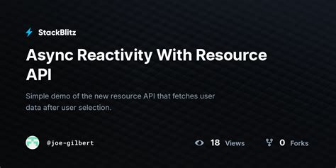 Async Reactivity With Resource Api Stackblitz