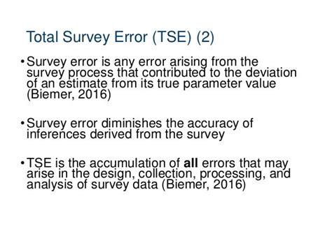 Data Quality Total Survey Error