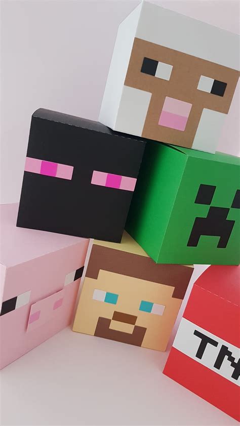 Minecraft Party Box Cumpleaños Con Tema De Minecraft Piñata De Minecraft Fiesta De Tema De