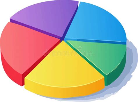 A Colorful Pie Chart With Five Slices On A Clean White Background Enhances Its Look Stock