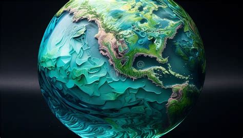 Radiant Blue And Green Globe A Stunning Depiction Of Planet Earth