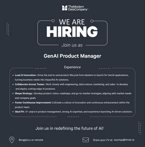 Ai Genai Productmanagement Datascience Artificialintelligence Techjobs Aiproducts