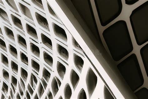 Digital 3d Render Of An Abstract Building Facade With Structural Details Stock Illustration