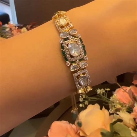 Polki Bracelet Fancy Jewelry Necklace Gold Bracelet For Women