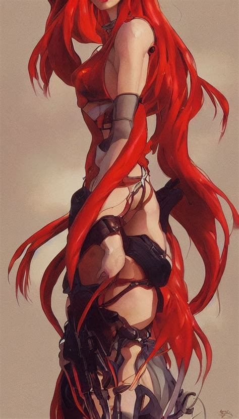KREA AI Asuka Langley Soryu By Artgerm Greg Rutkowski And