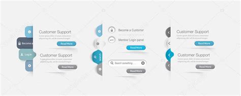 Website Template Design Menu Navigation Elements Stock Vector By Liquidlayout
