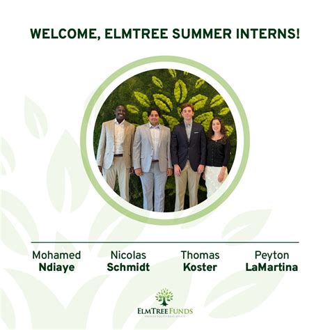 Reflecting On My Time With Elm Tree Funds As Part Of The Summer 2024 Internship Class Im