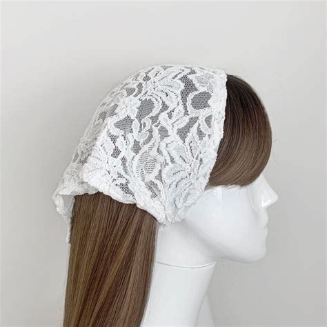 Lace Sheer Triangle Headband Head Scarf Wrap Elastic Headband
