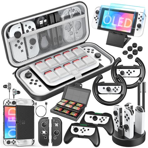 HEYSTOP Nintendo Switch OLED Kit 27 In 1 With Case Cover Dock Game
