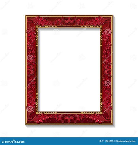 Frame Ruby Color With Shadow Stock Vector Illustration Of Photograph
