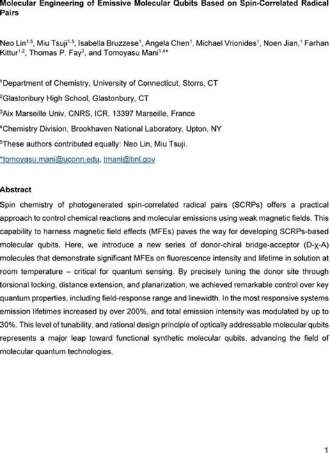 Molecular Engineering Of Emissive Molecular Qubits Based On Spin Correlated Radical Pairs