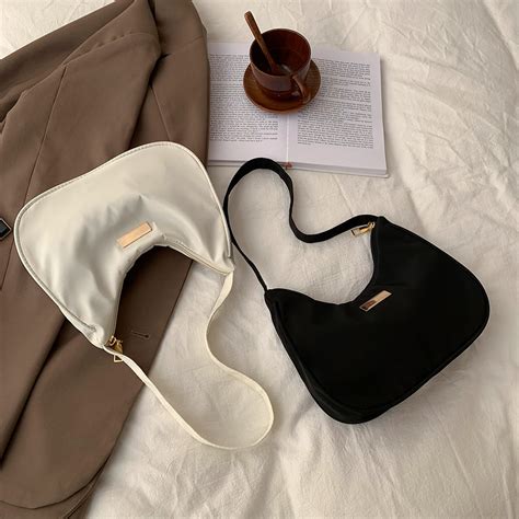 초승달 핸드백 여성용 나일론 핸드백 스팽글 디자이너 럭셔리 가방 여성용 토트 백 숄더 겨드랑이 가방 쇼핑 가방 지갑 Aliexpress