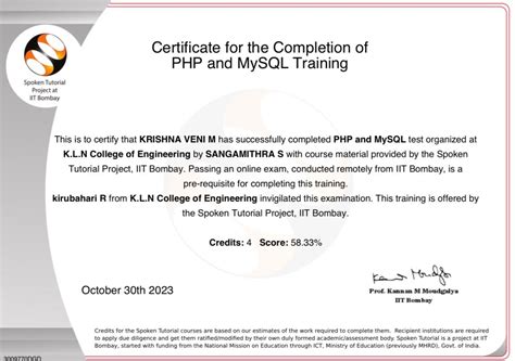 Krishna Veni On Linkedin Webdevelopment Php Mysql Iitbombay