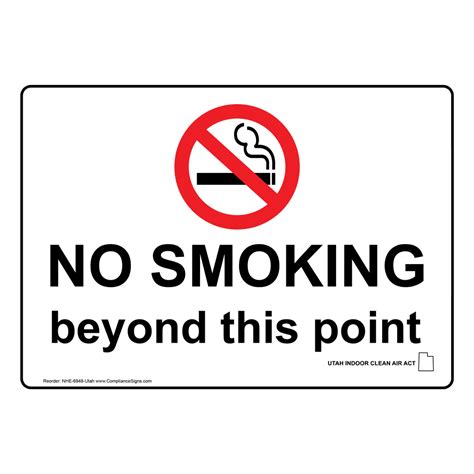No Smoking Beyond This Point Sign NHE Utah No Smoking