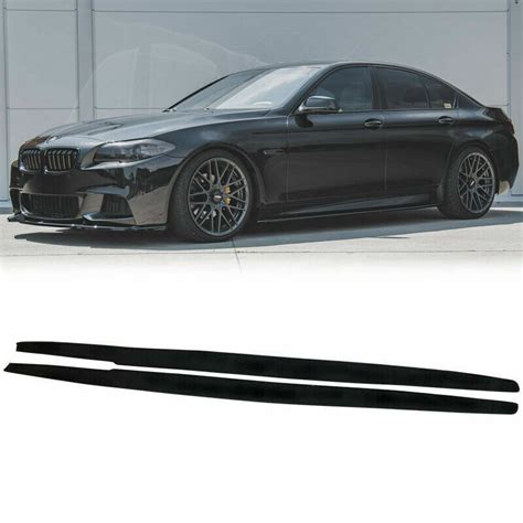 2011 2016 Bmw 5 Series F10 Side Skirts Extension Bottom Lip Gloss Bla