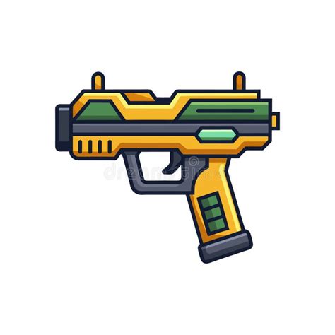 Stylized Futuristic Weapon Design With Vibrant Color Palette Stock