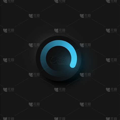非常详细的黑色用户界面圆形加载按钮的网站和移动应用程序，矢量插图素材 花瓣网