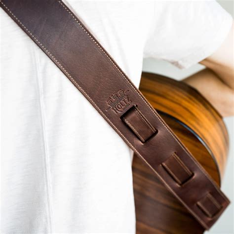 The Legend ~ Personalized Fine Leather Acoustic Guitar Strap Holtz