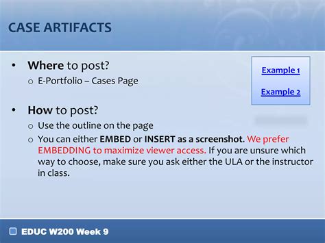 Case Artifacts Ppt