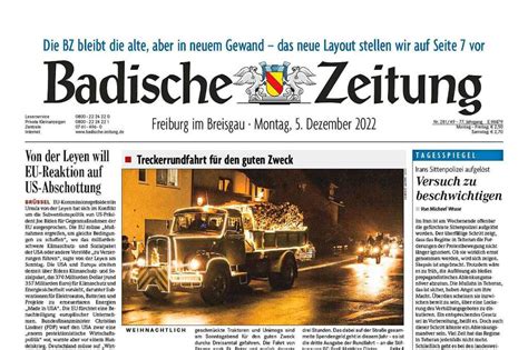 Was ändert sich am Layout der Badischen Zeitung Wir über uns