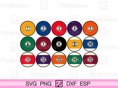 Pool Balls Svg Bundle Pool Balls Svg Billiard Balls Clipart Png