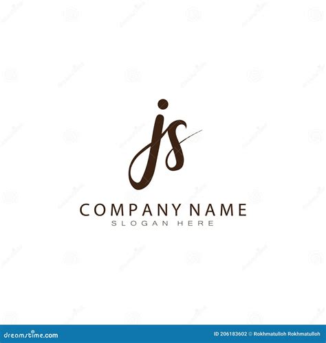 Js Initials Handwritten Design Template Vector Stock Vector
