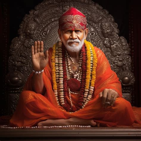 Premium Ai Image Illustration Of Sri Shirdi Sai Baba Murty Darshan