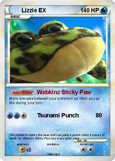 Pokémon Lizzie Ex Webkinz Sticky Paw My Pokemon Card