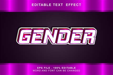 Gender Text Effect Editable Graphic By Riotj Creative Fabrica