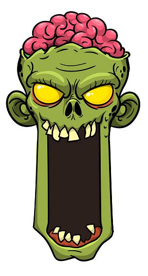 무서운 얼굴 표정으로 만화 재미있는 녹색 좀비 캐릭터 디자인 흰색에 고립 된 할로윈 벡터 일러스트레이션 파티 포스터 또는 패키지 디자인 걷기에 대한 스톡 벡터 아트 및 기타