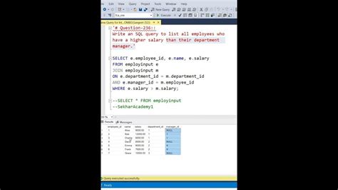 Sql Interview Question 236 Sql Mysql Oracle Interview Shorts Reels Coding