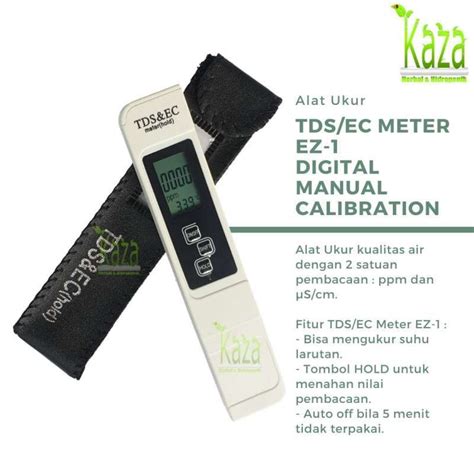 Jual Tds Ec Meter Ez Digital Manual Calibration Alat Ukur Kualitas