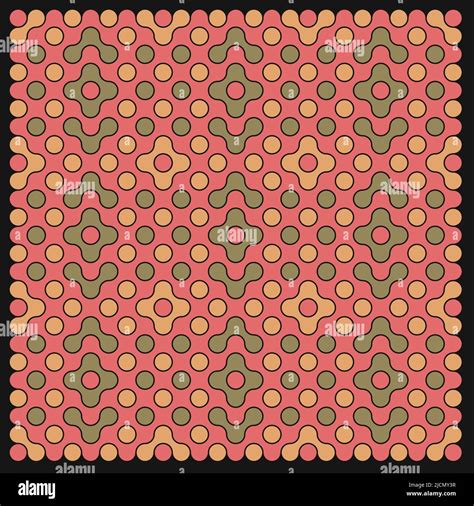 Random Color Rounded Truchet Tiling Illustration Stock Vector Image