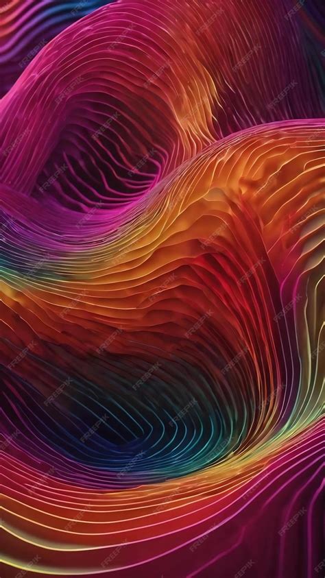 Premium Photo Abstract Background With Wavy Color Lines Animation Ripples On Surface From Neon