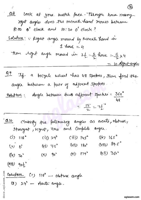 RD Sharma Solutions For Class 6 Angles Exercise 11 2 PDF RD Sharma