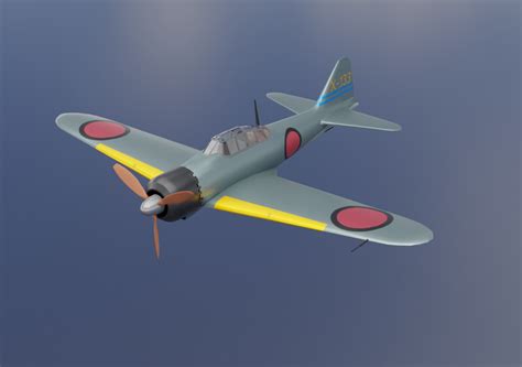 Mitsubishi Zero Airplane Cgtrader