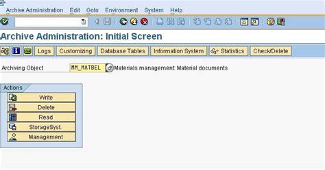 Sap Abap Central Step By Step Archiving Of Material Documents