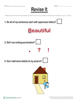 Revise It Worksheet Education