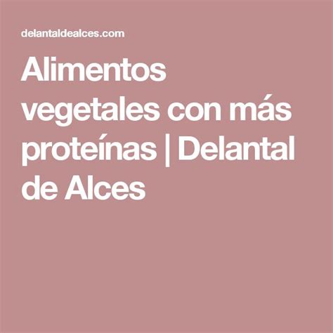 Alimentos Vegetales Con Más Proteínas Delantal De Alces Vegetales