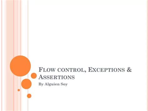 Ppt Flow Control Exceptions And Assertions Powerpoint Presentation