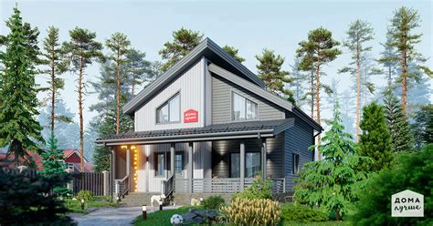Проект Лебяжье. Сип-дом 120 м² с мансардой