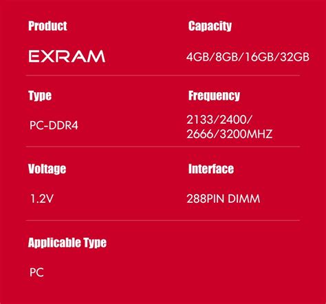 exram ram ddr4 ddr3 8gb 4gb 16gb udimm gaming memory 1600mhz 2400mhz