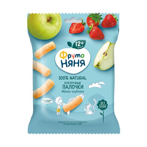 Купить палочки кукурузные фрутоняня с яблоком и клубникой 20г с ...