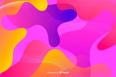 Abstracte Kleurrijke Vloeiende Vormen Achtergrond Gratis Vector